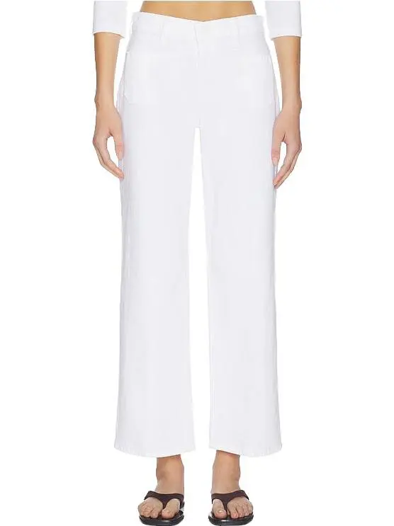MOTHER The Patch Pocket Mid Rise Maven Ankle Jeans - Ivory