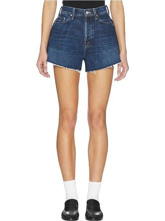 MOTHER The Flutter Short Fray Short - Blue