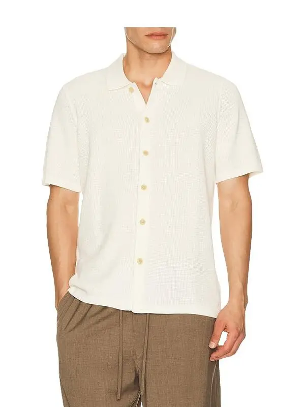 Faherty Brand Short Sleeve Sunwashed Knitted Shirt In . Also - Cream