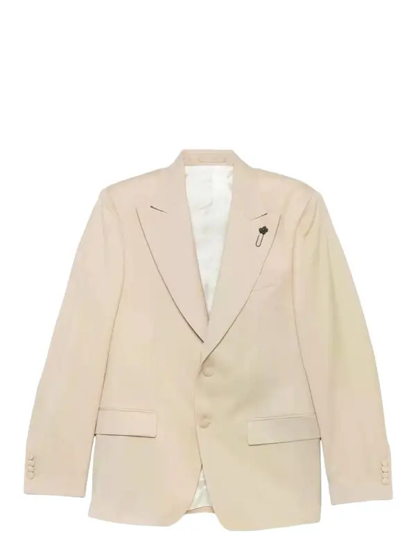 LARDINI Flower-pin Blazer - Neutrals