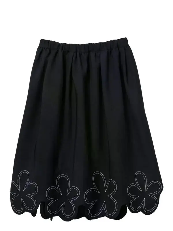Comme Des Garçons Flower-embellished Skirt - Blue