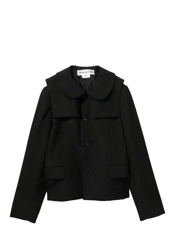 Comme Des Garçons Peter Pan Collar Buttoned Jacket - Black