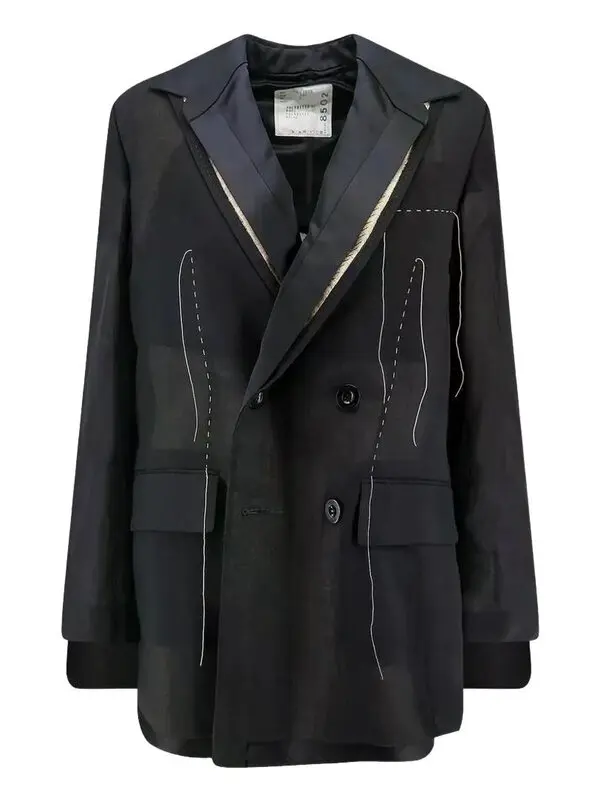 Sacai Pleated Blazer - Black