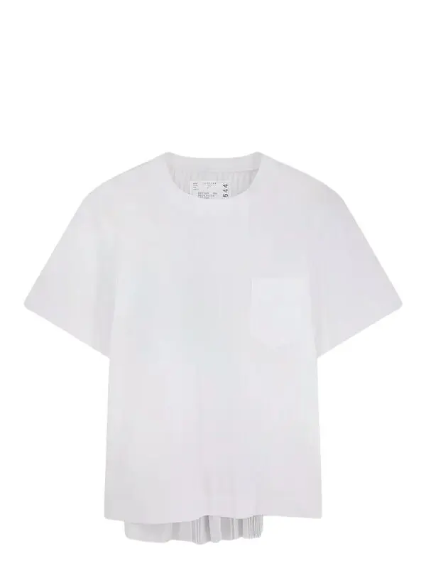 Sacai Pleated Chest-pocket T-shirt - White