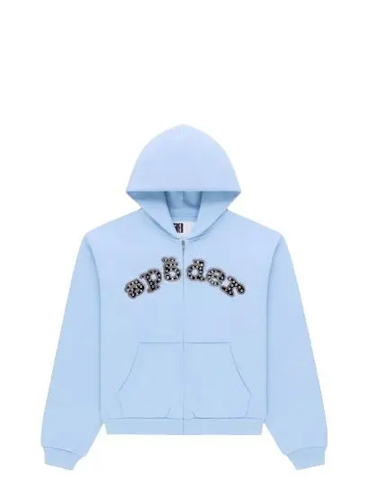 SP5DER Mixed Stone Og V2 Zip Hoodie - Rock Blue