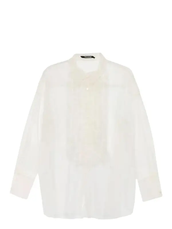 SUSANNE BOMMER Ruffled Sheer Blouse - Neutrals