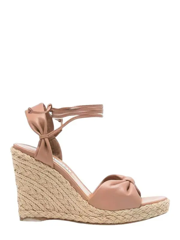 AQUAZZURA Knot Wedge Espadrilles - Neutrals