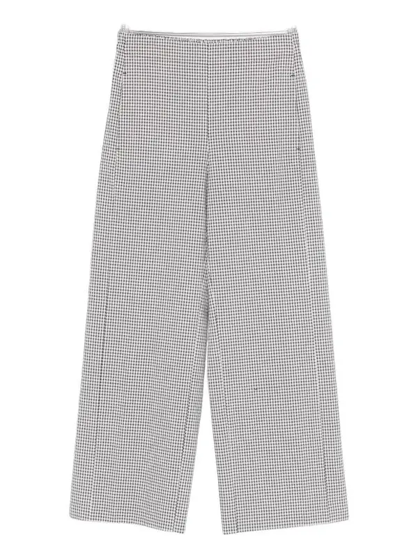 VIA MASINI 80 Cotton Blend Check Trousers - Black