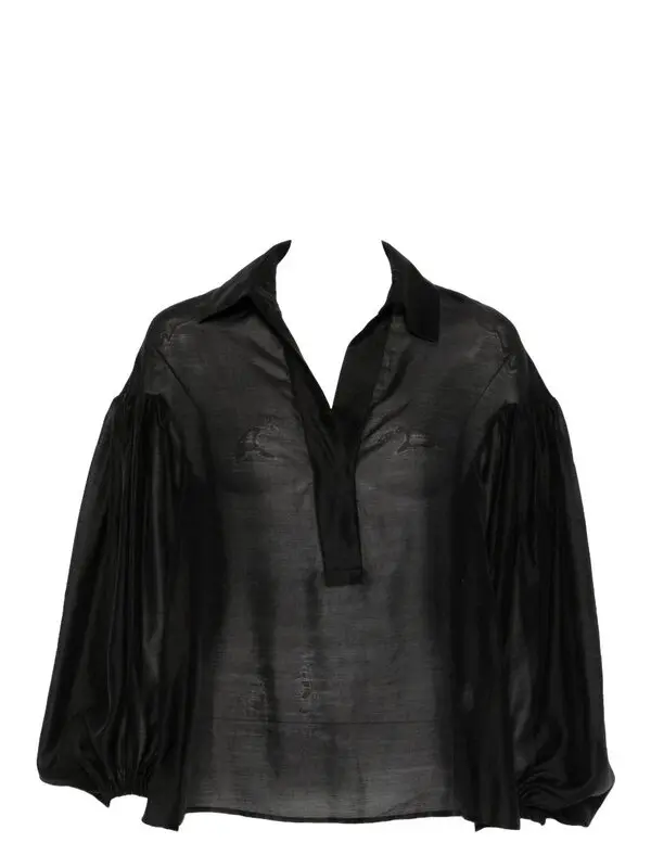 TRAME AUREE Long-sleeve Blouse - Black