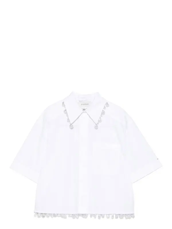 Sportmax Cotton Cropped Shirt - White