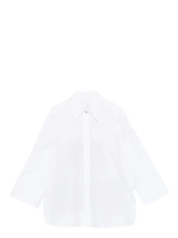 TRAME AUREE Printed Long Sleeve Shirt - White