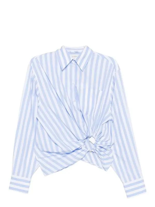 Sportmax Striped Cotton Shirt - Sky Blue