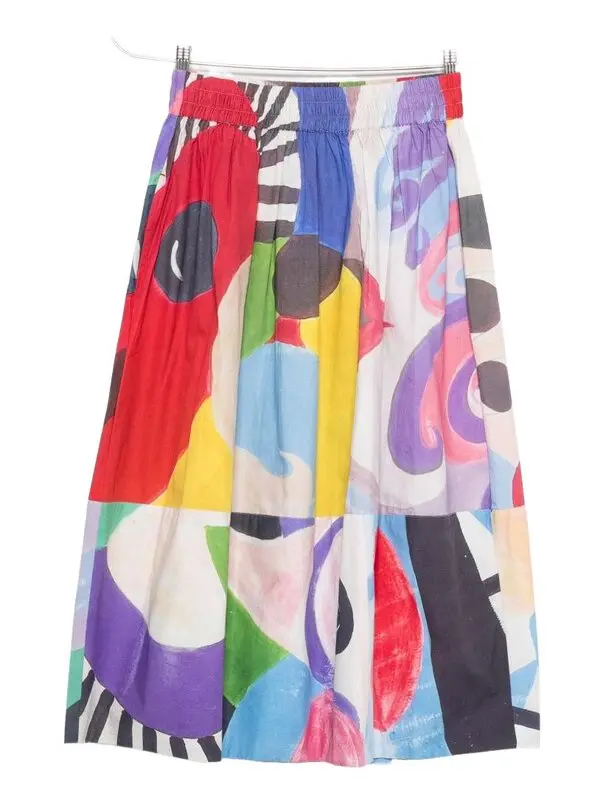 TALKING WALLS Printed Cotton Midi Skirt - Multi