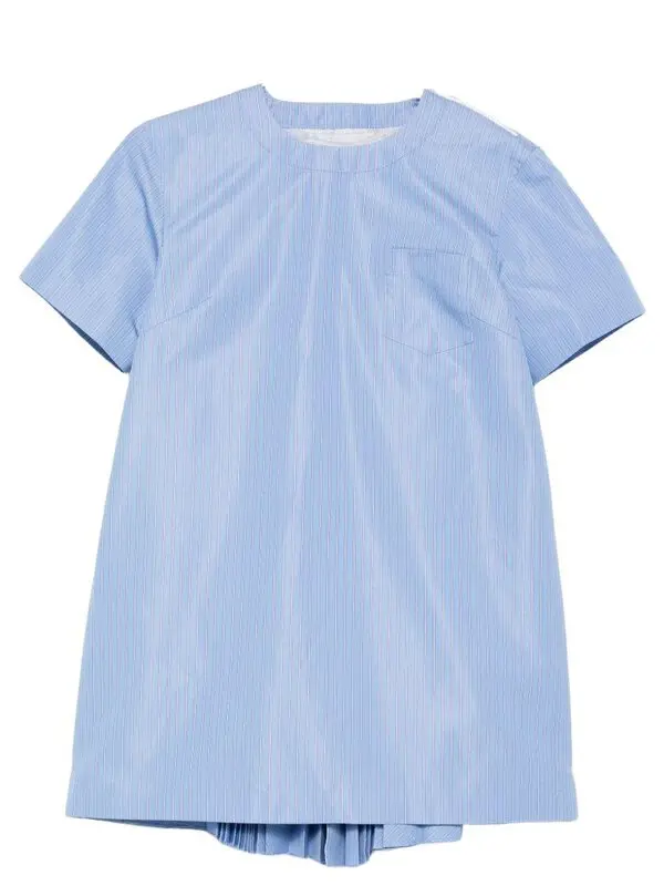 Sacai Cotton Mini Dress - Sky Blue