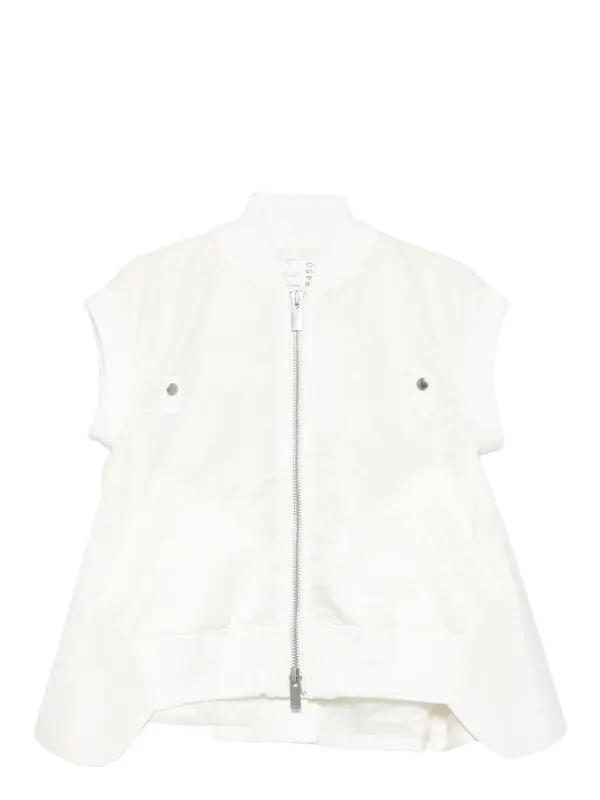 Sacai Wool And Nylon Vest - White