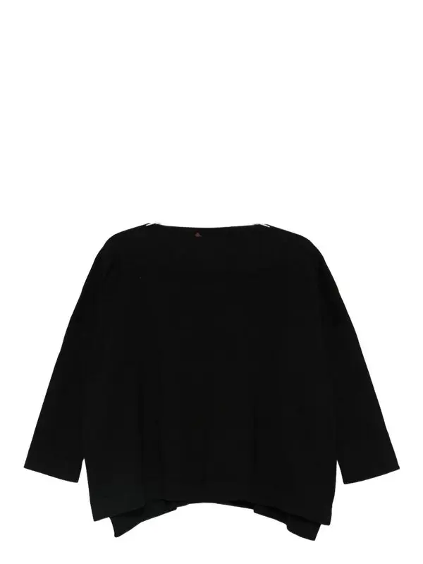 DANIELA GREGIS Cotton Boat-neck Sweater - Black