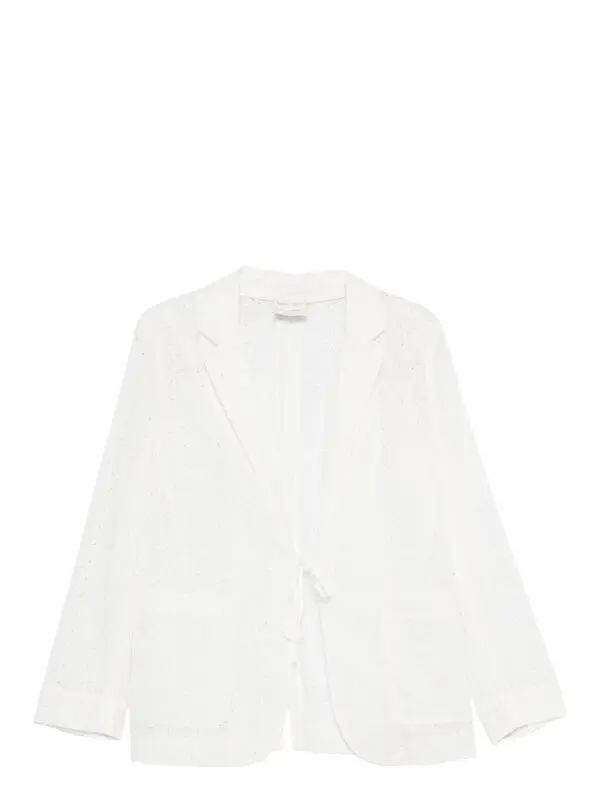 FORTE_FORTE Embroidered Cotton Jacket - White