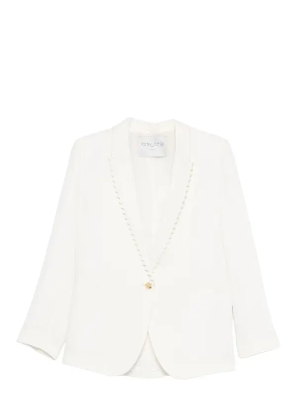 FORTE_FORTE Linen Single-breasted Jacket - White