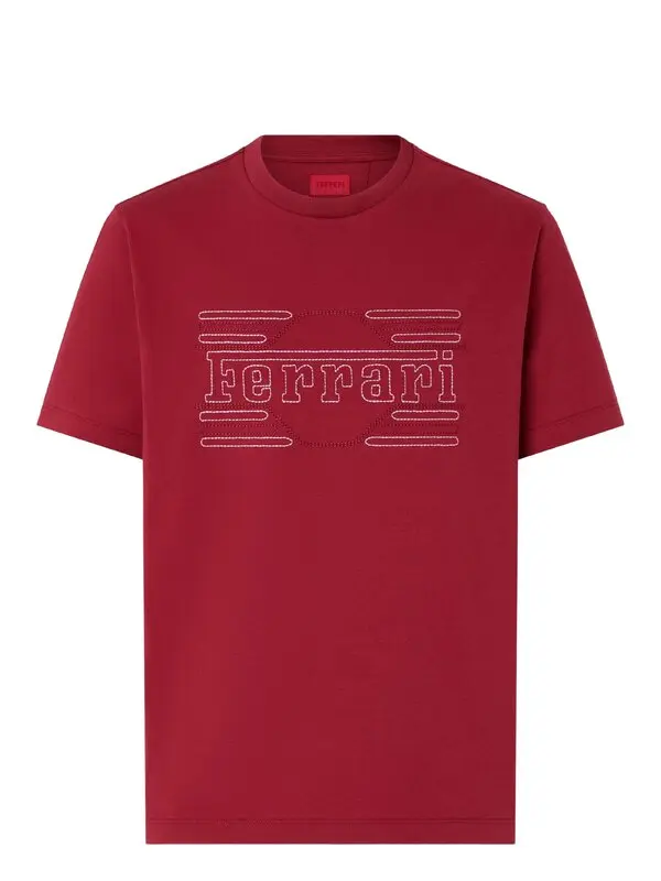 FERRARI Cotton T-shirt - Red