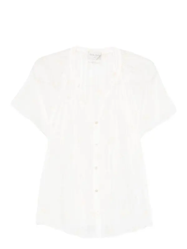 FORTE_FORTE Embroidered Cotton Shirt - White