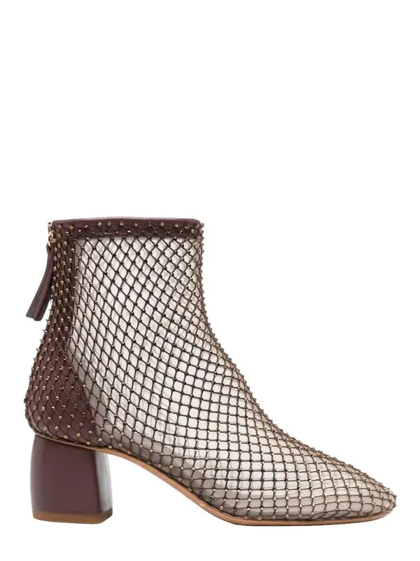 FORTE_FORTE Strass Mesh Ankle Boots - Brown