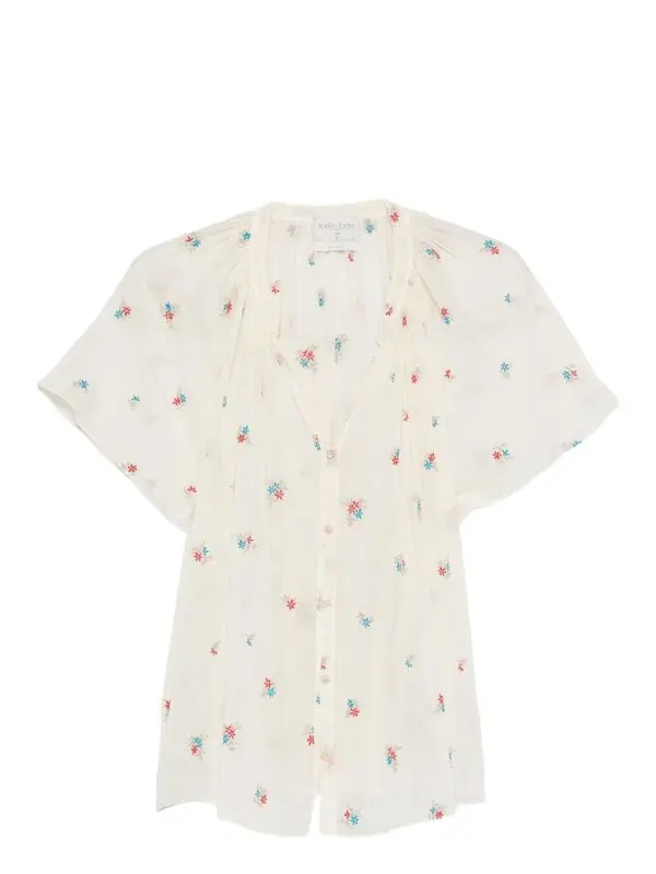 FORTE_FORTE Embroidered Cotton Shirt - Beige