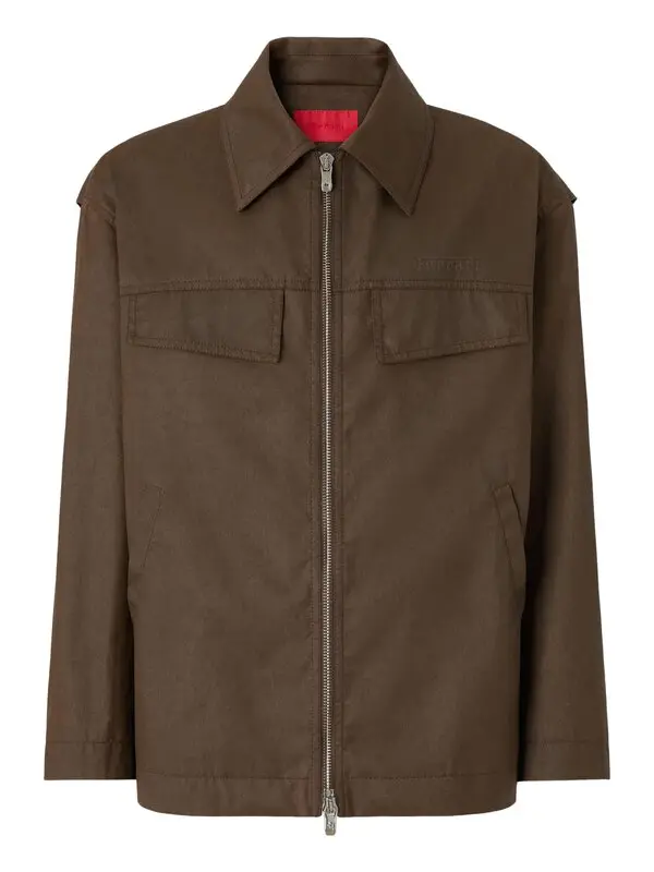 FERRARI Cotton Bomber Jacket - Beige