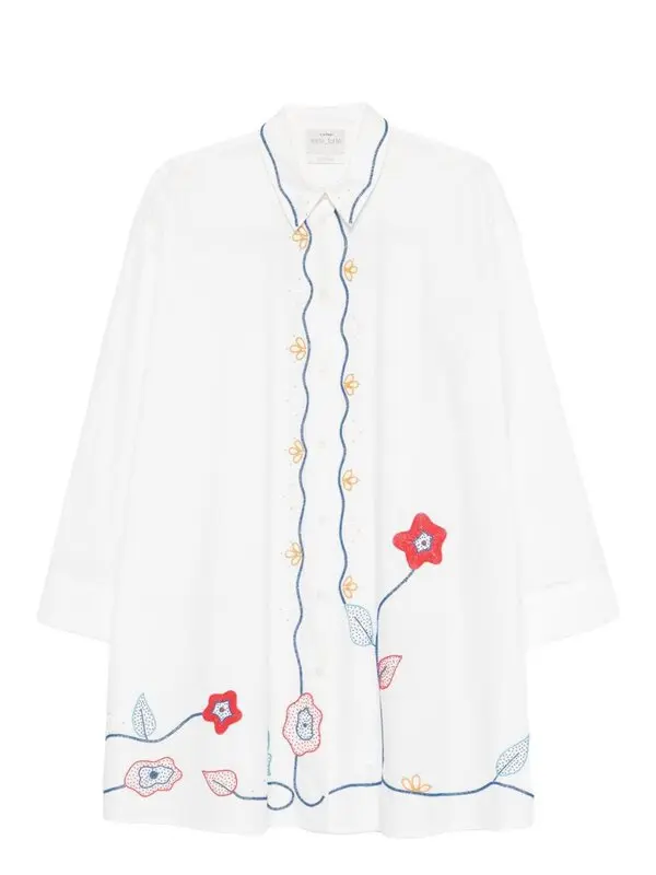 FORTE_FORTE Embroidered Cotton Shirt - White