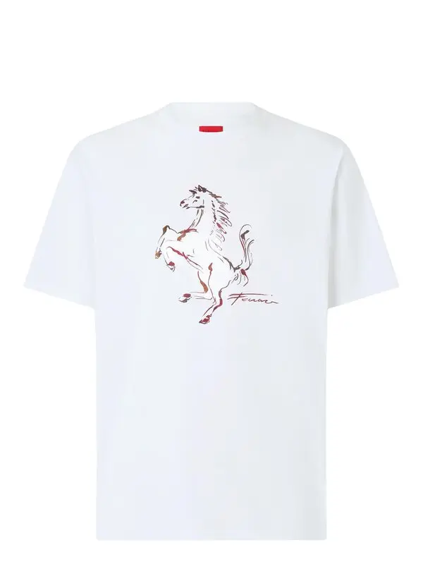 FERRARI Cotton T-shirt - White