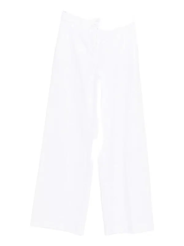 VIA MASINI 80 Cotton Wide-leg Trousers - White