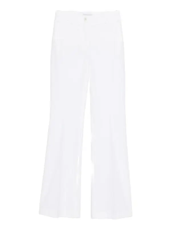 VIA MASINI 80 Cotton Wide-leg Trousers - White
