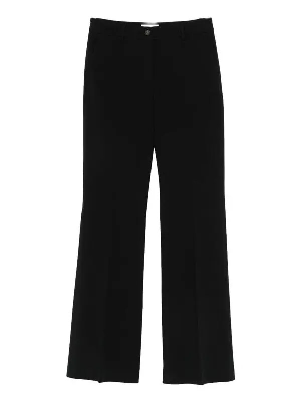 VIA MASINI 80 Cotton Wide-leg Trousers - Black