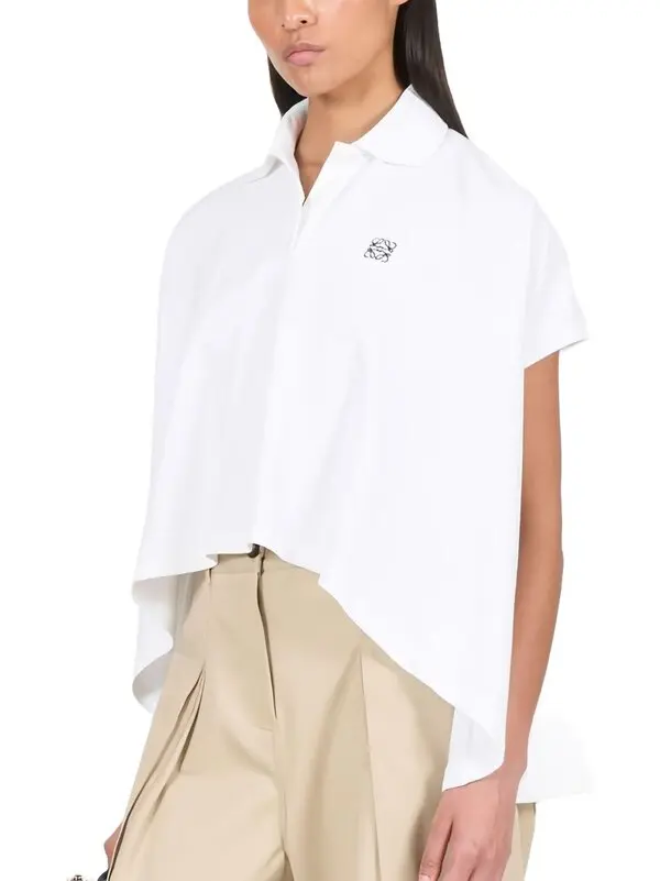 Loewe Anagram Cotton Polo Shirt - White