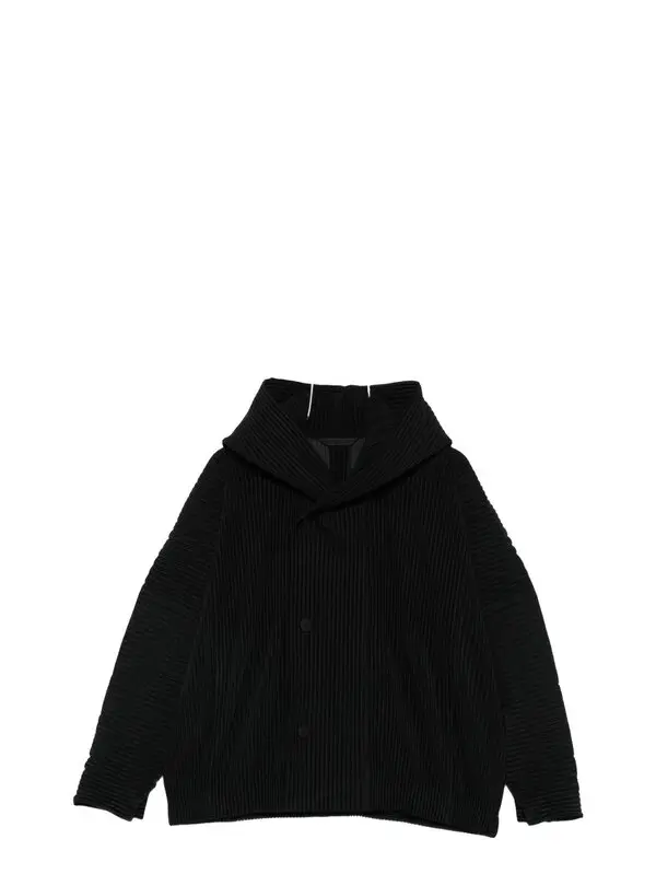 Issey Miyake Pleated Hoodie - Black