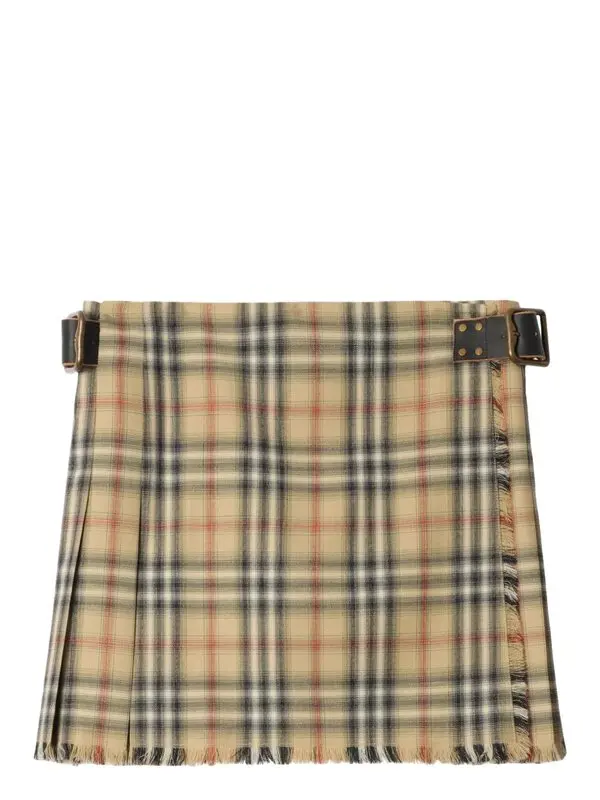 Burberry Wool Mini Skirt - Beige