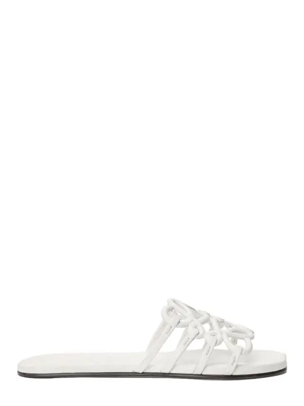 Loewe Petal Anagram Leather Slides - White