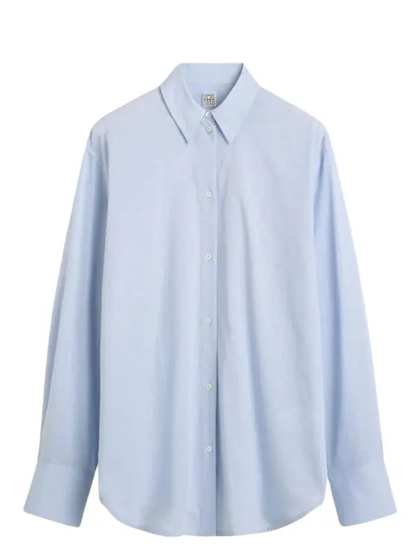 TOTEME Linen And Cotton Blend Shirt - Sky Blue