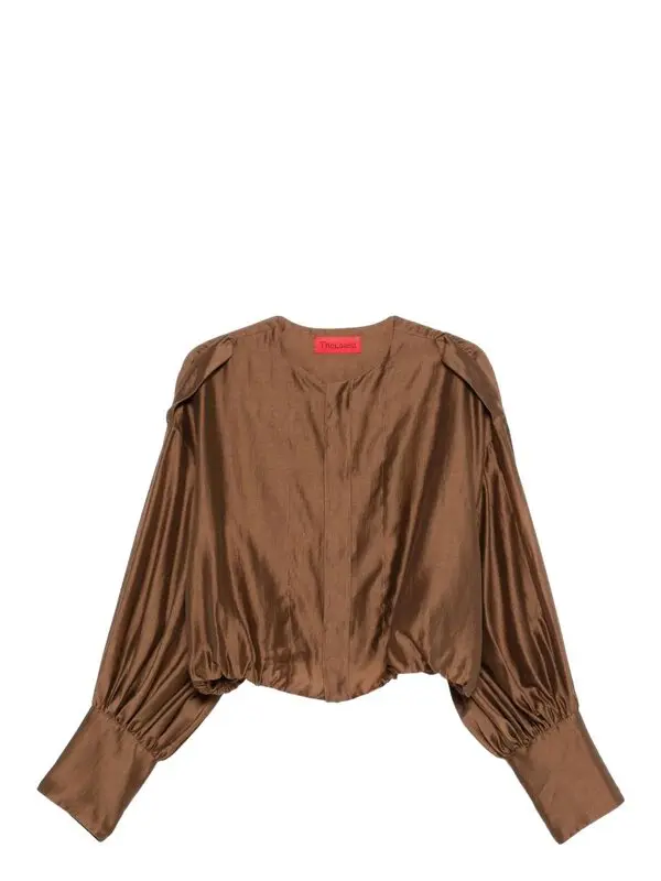 THE LATEST Diana Crewneck Blouse - Brown