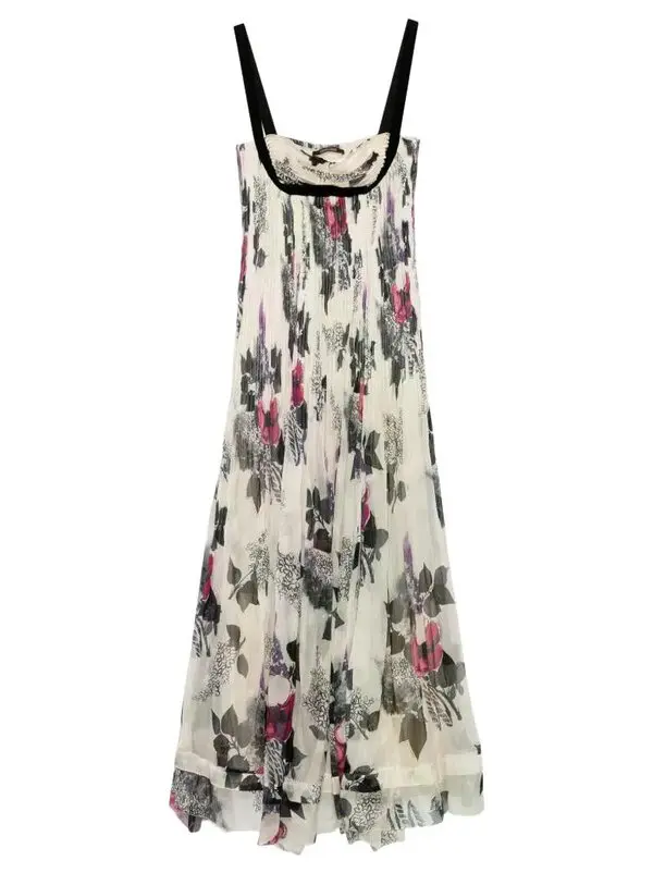 Roberto Cavalli Floral-print Bustier Maxi Dress - Neutrals