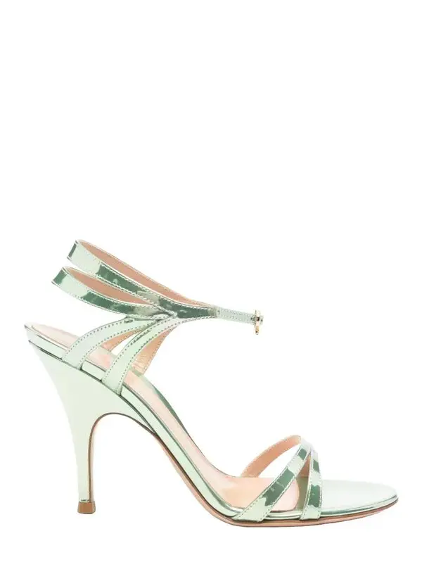 GIANVITO ROSSI Metallic Strap Heeled Sandals - Green