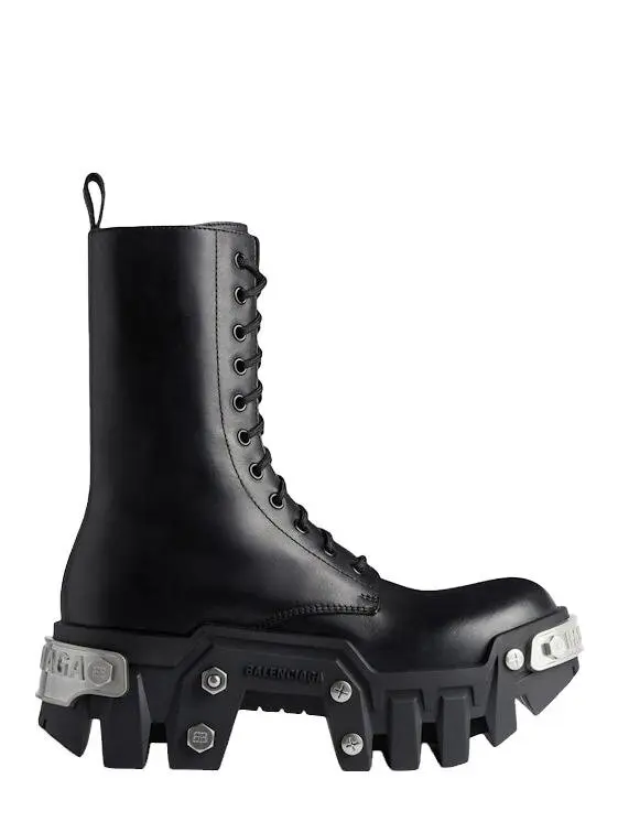 Balenciaga Bulldozer Lace-up Boots - Black