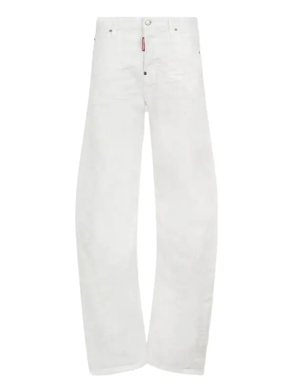 Dsquared2 Five-pocket Jeans With Logo Patch - White