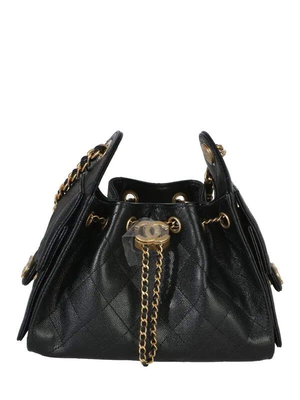 Chanel 26p Quilted Caviar 25 Hobo - Black