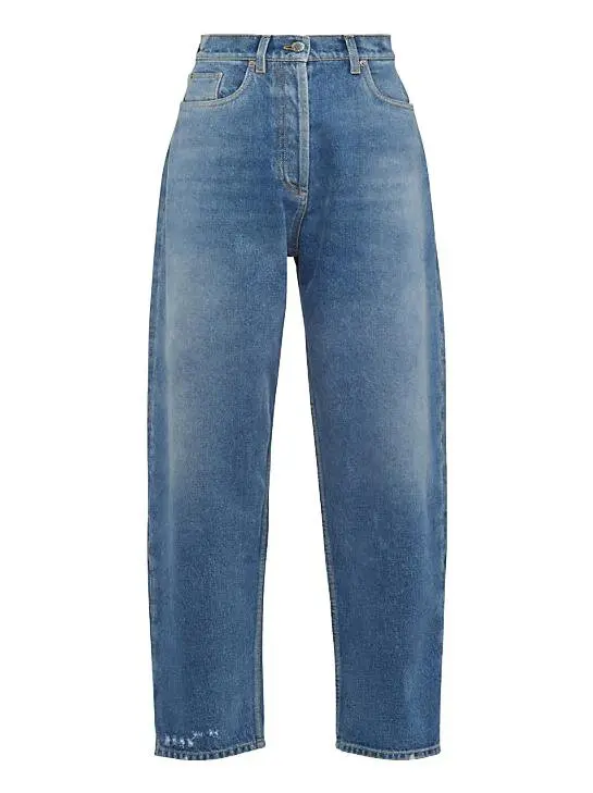 Prada Relaxed-fit Tapered-leg High-rise Jeans - Blue