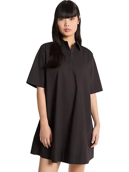 Michael Kors Cotton Poplin Shirt Dress - Black
