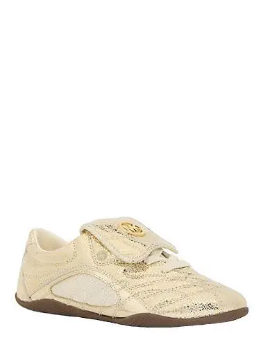 Michael Kors Kyler Metallic Crackled Suede Sneakers - Gold