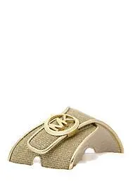 Michael Kors Logo Glitter Chain Mesh Slide Sandal - Gold