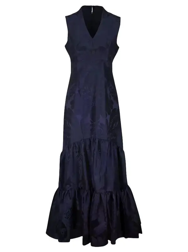 Sachin & Babi Cella V-neck Ruffled Maxi Dress - Blue