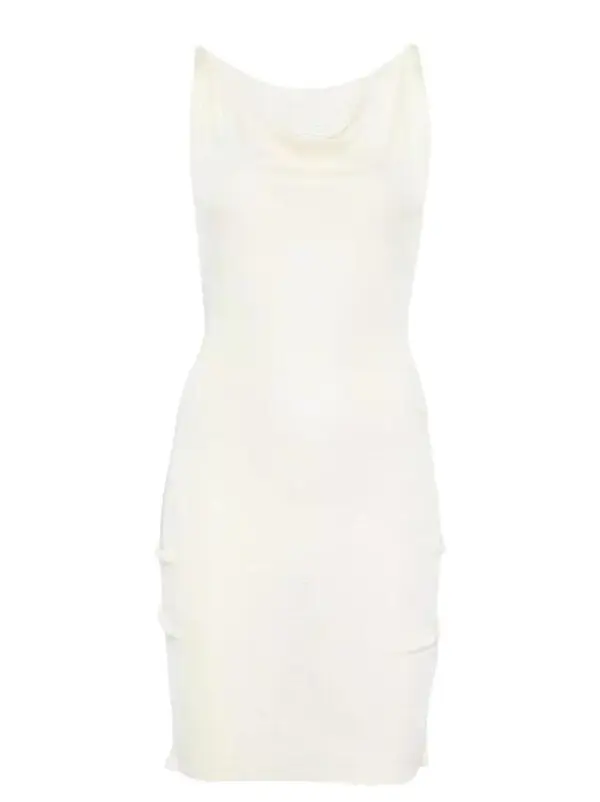 ISA BOULDER Cowl-neck Mini Dress - Neutrals