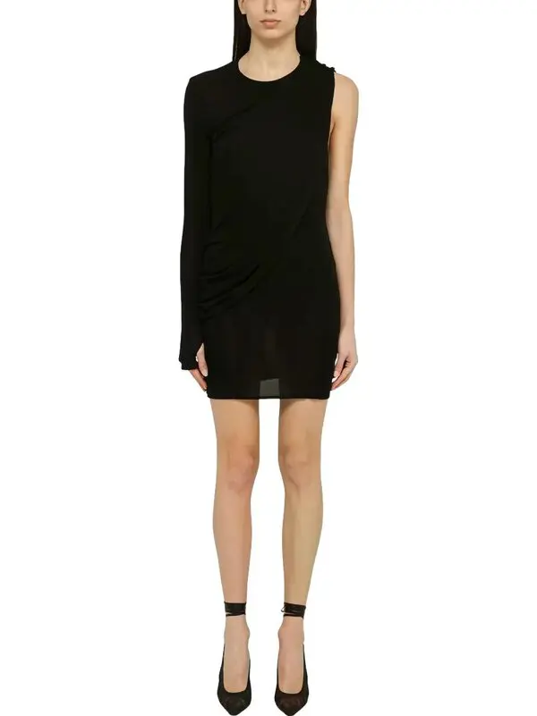 ANDREĀDAMO One-sleeve Draped Dress - Black